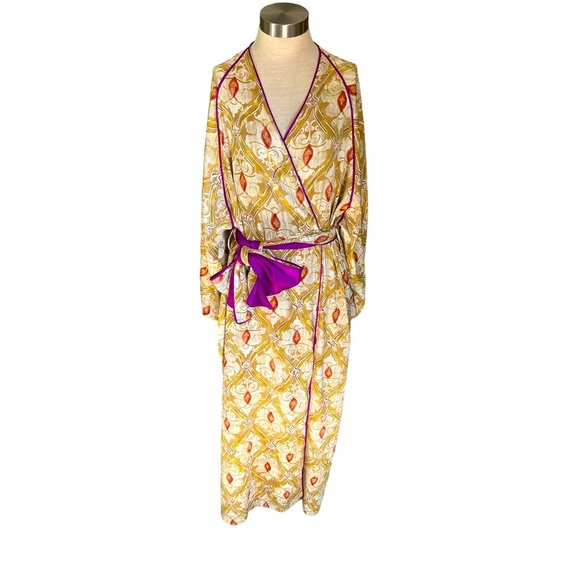 Natori | Intimates & Sleepwear | Vintage Natori Purple Beige Print Robe ...
